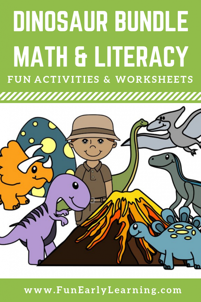 Dinosaur Theme Bundle – Literacy, Math and Craft Activities – Fun Early ...