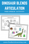 Dinosaur R Blends Articulation Speech Activity for Preschool and Kinder