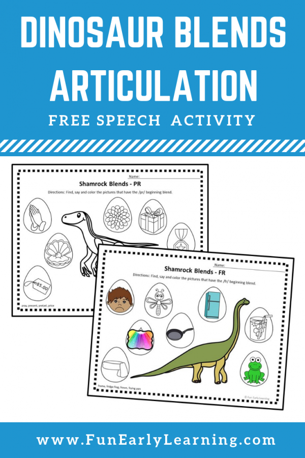 Dinosaur R Blends Articulation Speech Activity for Preschool and Kinder