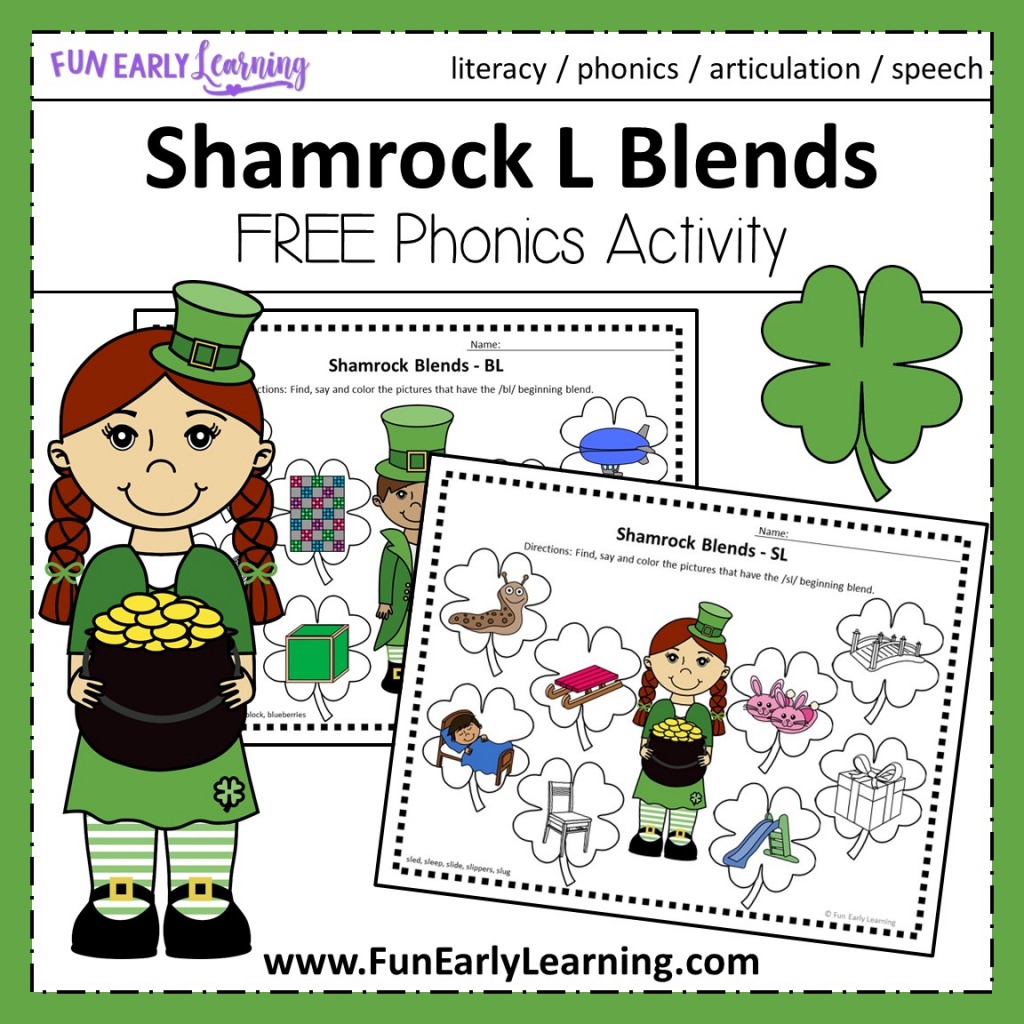 Shamrock L Blends Articulation Speech Activity – Fun Early Learning