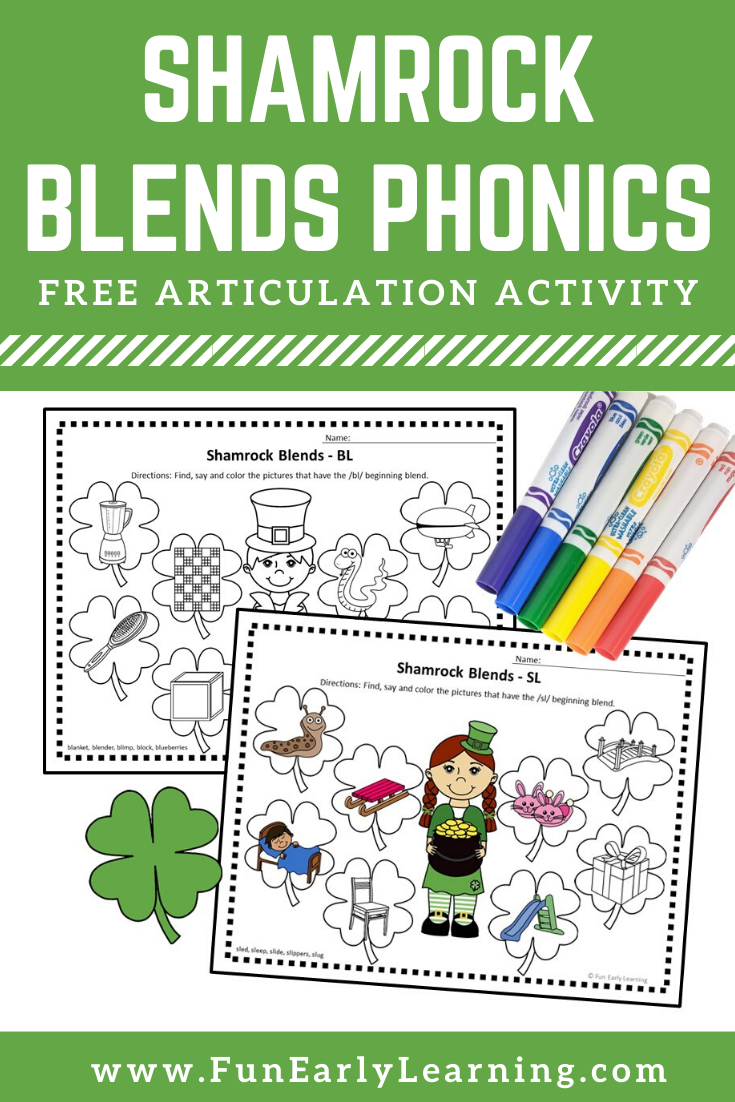 Shamrock L Blends Articulation Speech Activity – Fun Early Learning