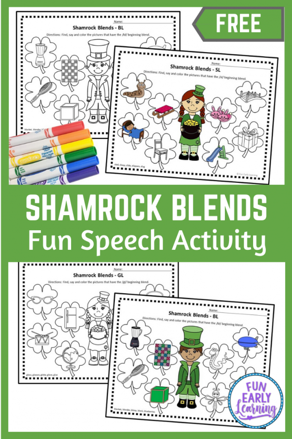 Shamrock L Blends Articulation Speech Activity – Fun Early Learning