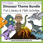 Dinosaur Theme Bundle – Literacy, Math and Craft Activities – Fun Early ...