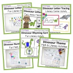 Dinosaur Theme Bundle – Literacy, Math and Craft Activities – Fun Early ...