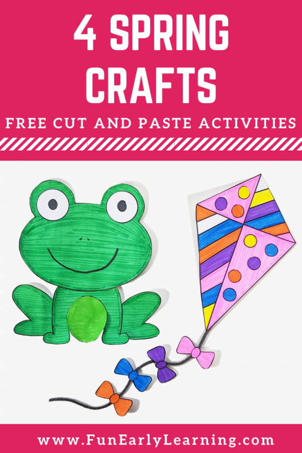 Spring Crafts – Flower, Frog, Kite, and Umbrella – Fun Early Learning