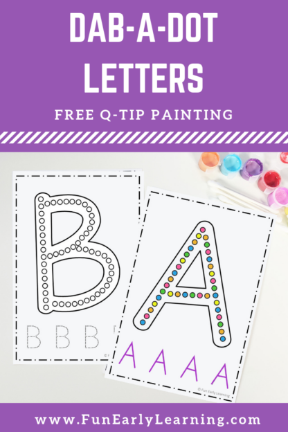 Dab-a-Dot Letters Q-Tip Painting – Fun Early Learning