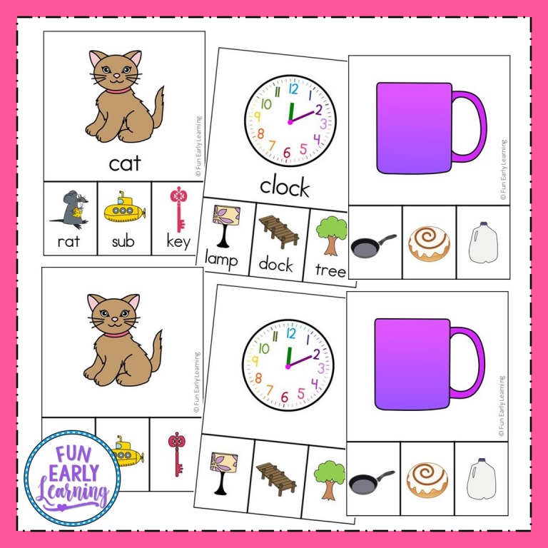Rhyming Clip Cards – CVC Words and More! – Fun Early Learning