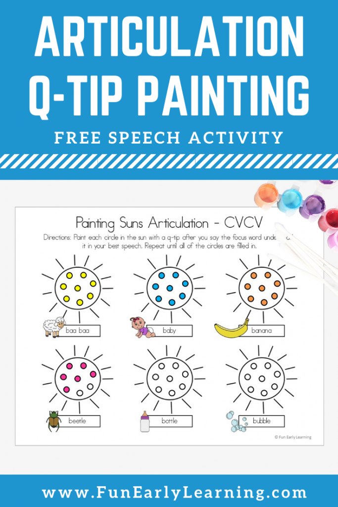 Summer Articulation Q-Tip Painting – Fun Early Learning