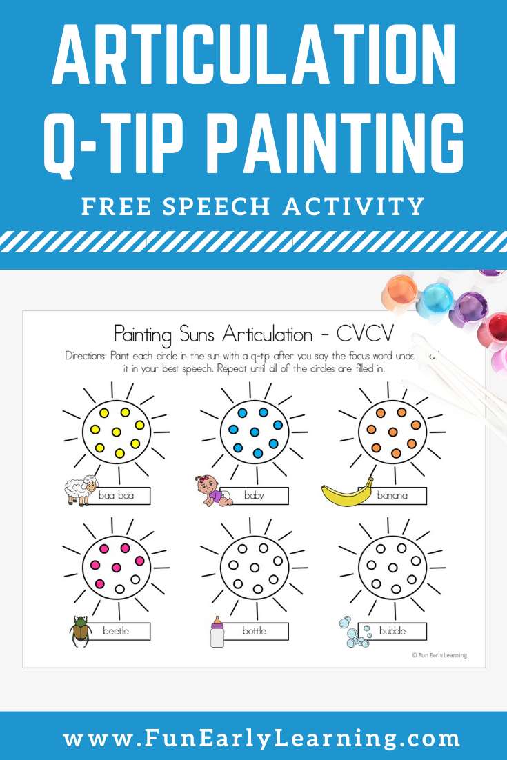 Summer Articulation Q-Tip Painting – Fun Early Learning