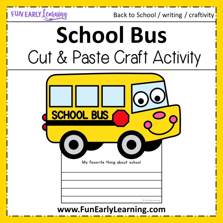 Back to School Bus Craft Activity with Writing Prompts – Fun Early Learning
