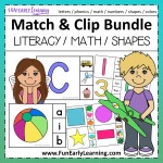 Match and Clip Bundle for Letters, Numbers, Shapes & Colors – Fun Early ...
