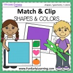 Match and Clip Bundle for Letters, Numbers, Shapes & Colors – Fun Early ...