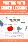 Letters, Numbers & Shapes Worksheets Bundle with Guided Lessons