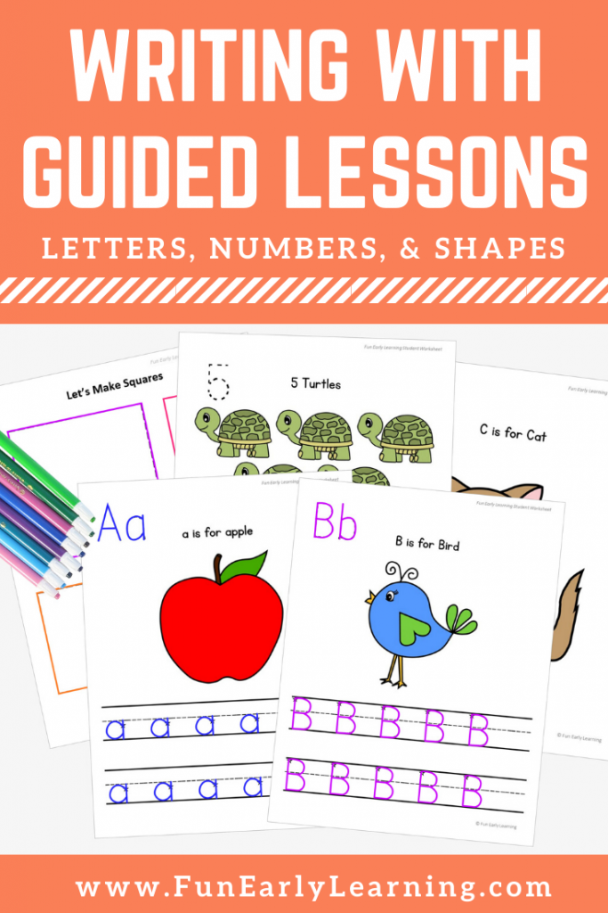 Letters, Numbers & Shapes Worksheets with Guided Lessons Bundle – Fun ...