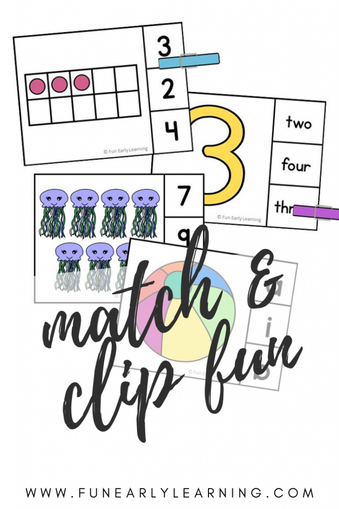 Match and Clip Bundle for Letters, Numbers, Shapes & Colors – Fun Early ...