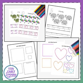 Letters, Numbers & Shapes Worksheets with Guided Lessons Bundle – Fun ...
