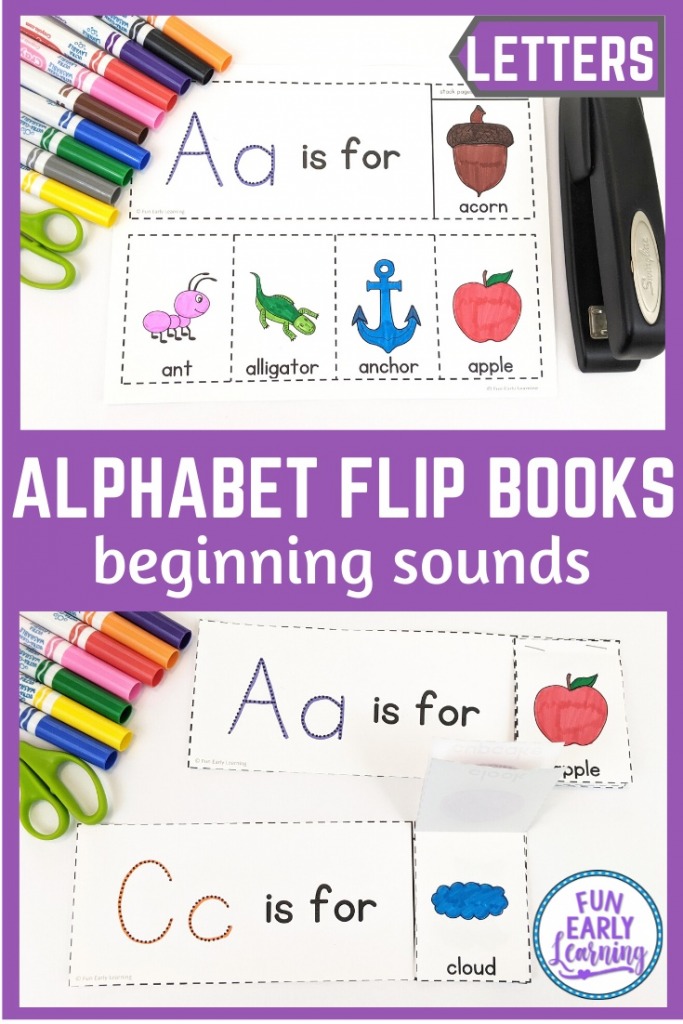 Worksheet for Beginning Sounds – Alphabet Flip Books – Fun Early Learning
