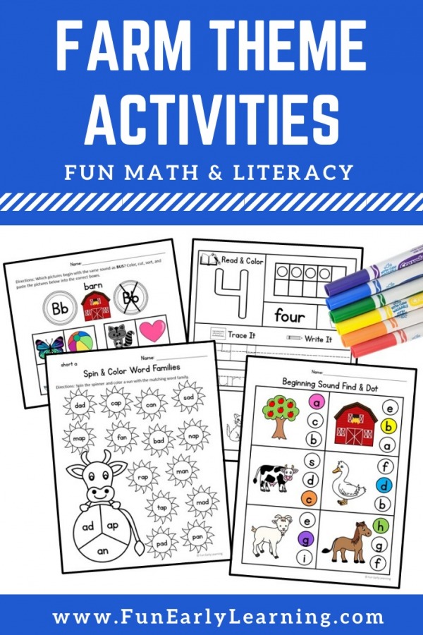 On the Farm Activities for Preschool and Kindergarten – Fun Early Learning
