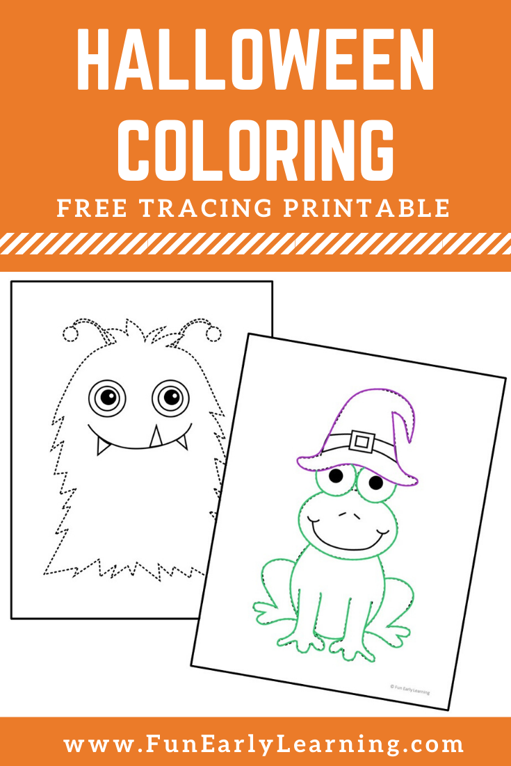 Halloween Coloring Pages Printable Free Tracing Activity – Fun Early ...