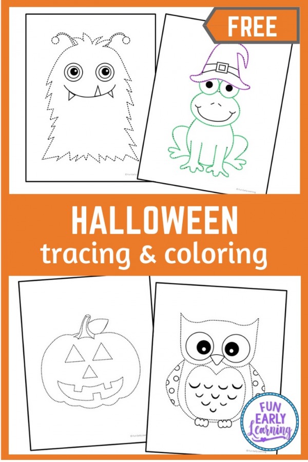 Halloween Coloring Pages Printable Free Tracing Activity – Fun Early ...