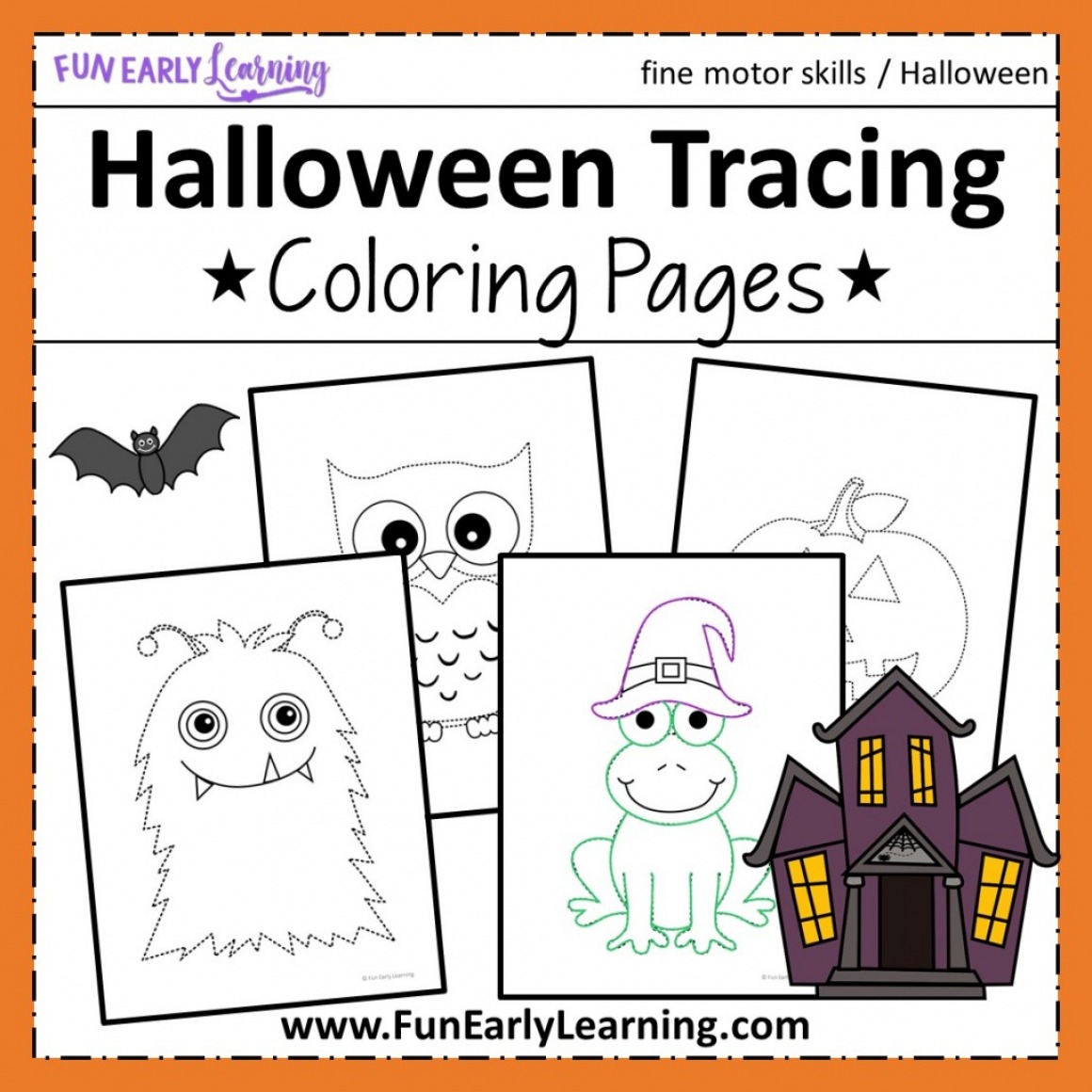 Halloween Coloring Pages Printable Free Tracing Activity – Fun Early ...