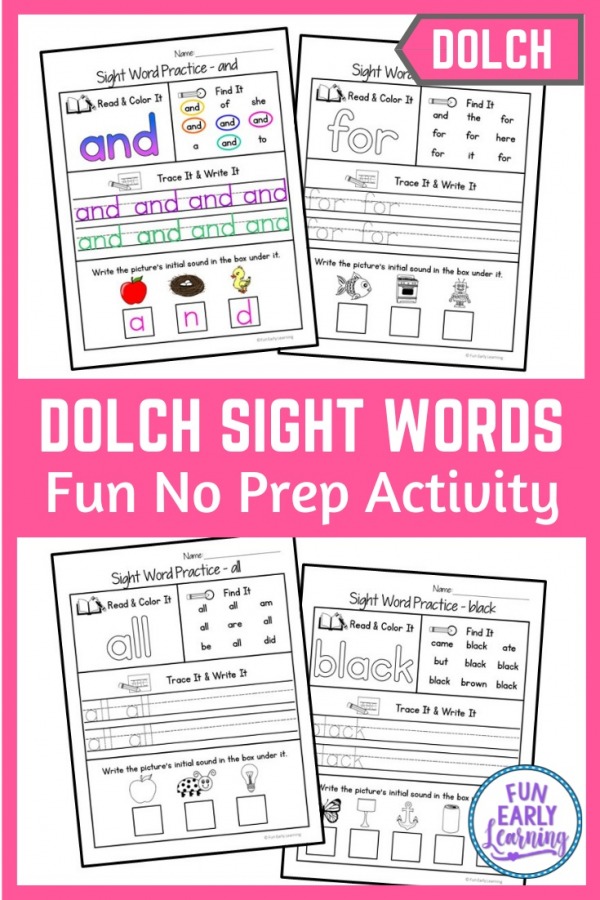 Dolch Sight Word Practice Bundle – Fun Early Learning