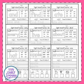 Dolch Sight Word Practice Bundle – Fun Early Learning