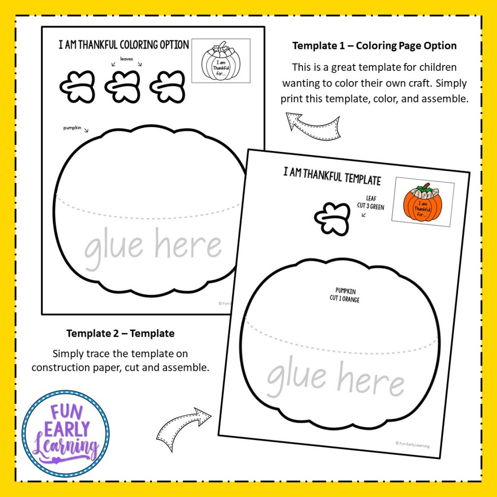 Thanksgiving I am Thankful For Pumpkin Craft Activity with Writing ...