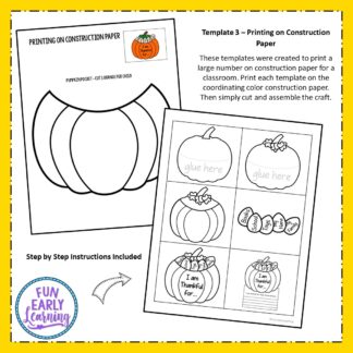 Thanksgiving I am Thankful For Pumpkin Craft Activity with Writing ...