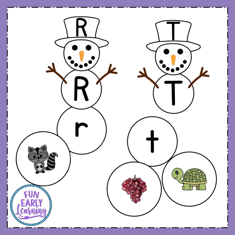Winter Snowman Building Letter Sound Correspondence – Fun Early Learning