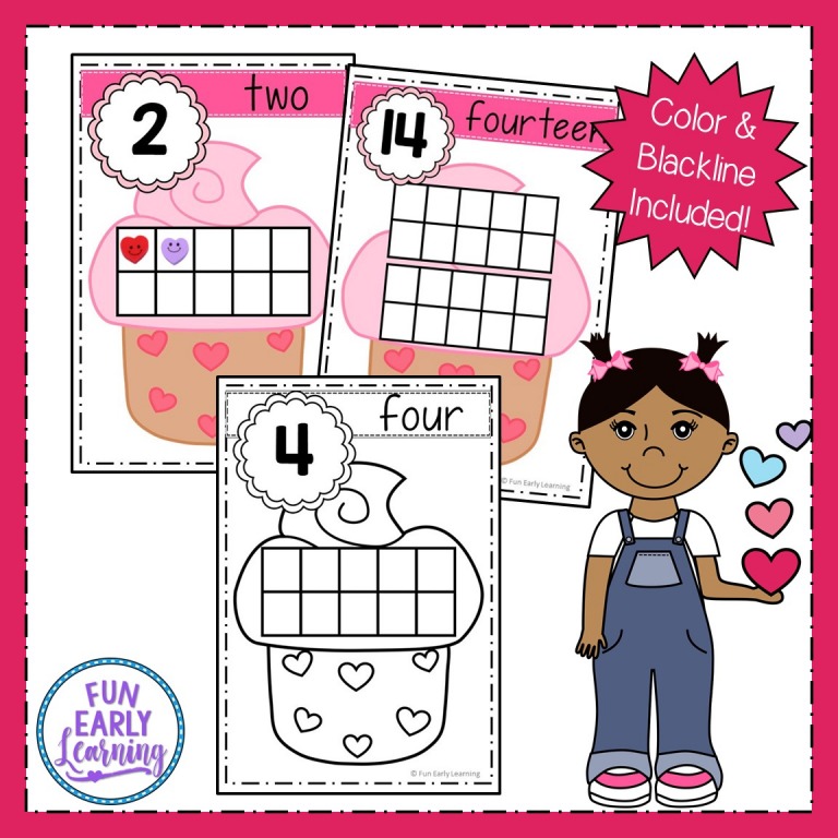 Cupcake Counting with Ten Frames Free Printable – Fun Early Learning