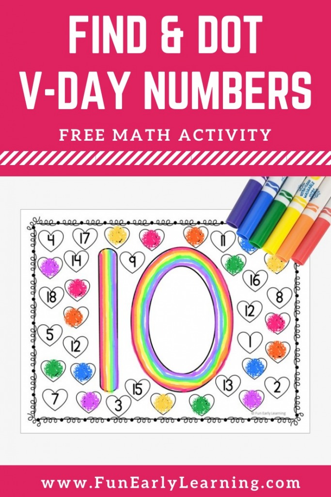 Find and Dot Valentine’s Day Numbers Free Printable – Fun Early Learning
