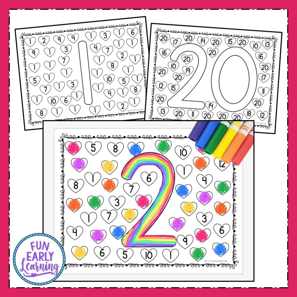 Find and Dot Valentine’s Day Numbers Free Printable – Fun Early Learning