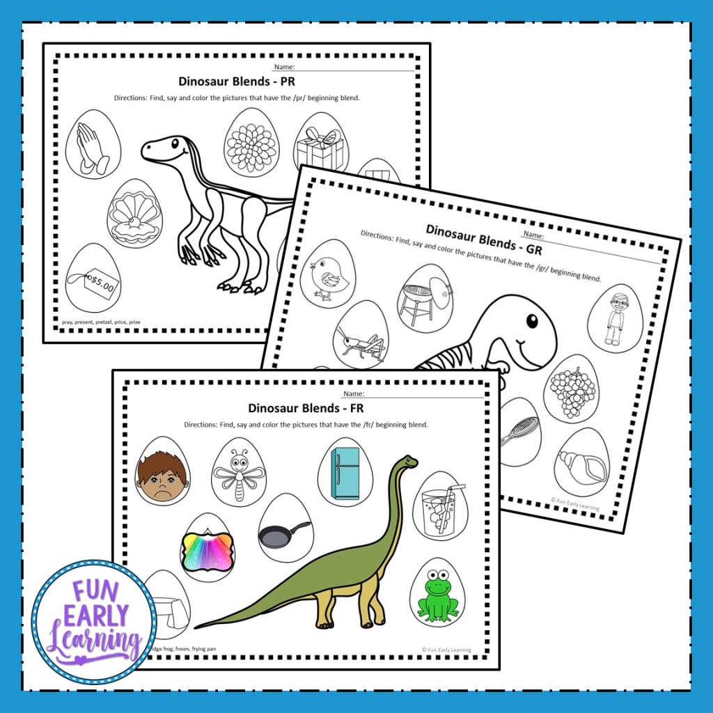 Dinosaur R Blends Articulation Speech Activity – Fun Early Learning