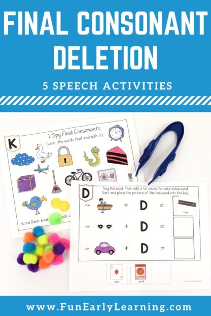 Final Consonant Deletion Activities – Fun Early Learning