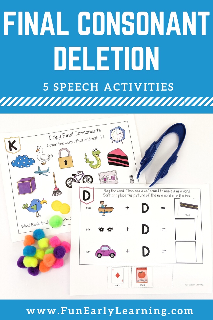 Final Consonant Deletion Activities – Fun Early Learning