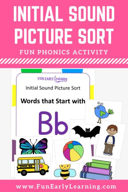 Beginning Sound Activity – Initial Sound Picture Sort – Fun Early Learning