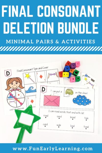 Final Consonant Deletion Bundle Minimal Pairs, Activities, Worksheets ...