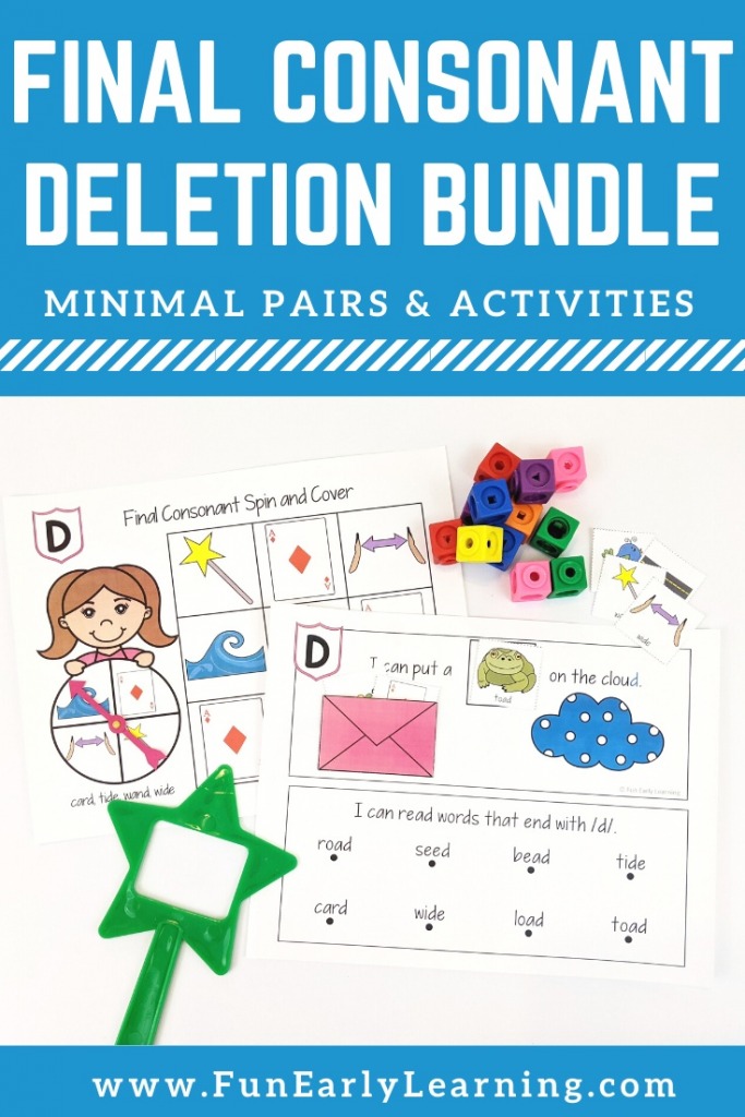 Final Consonant Deletion Bundle Minimal Pairs, Activities, Worksheets ...