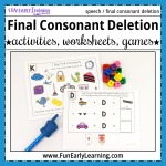 Final Consonant Deletion Bundle Minimal Pairs, Activities, Worksheets ...