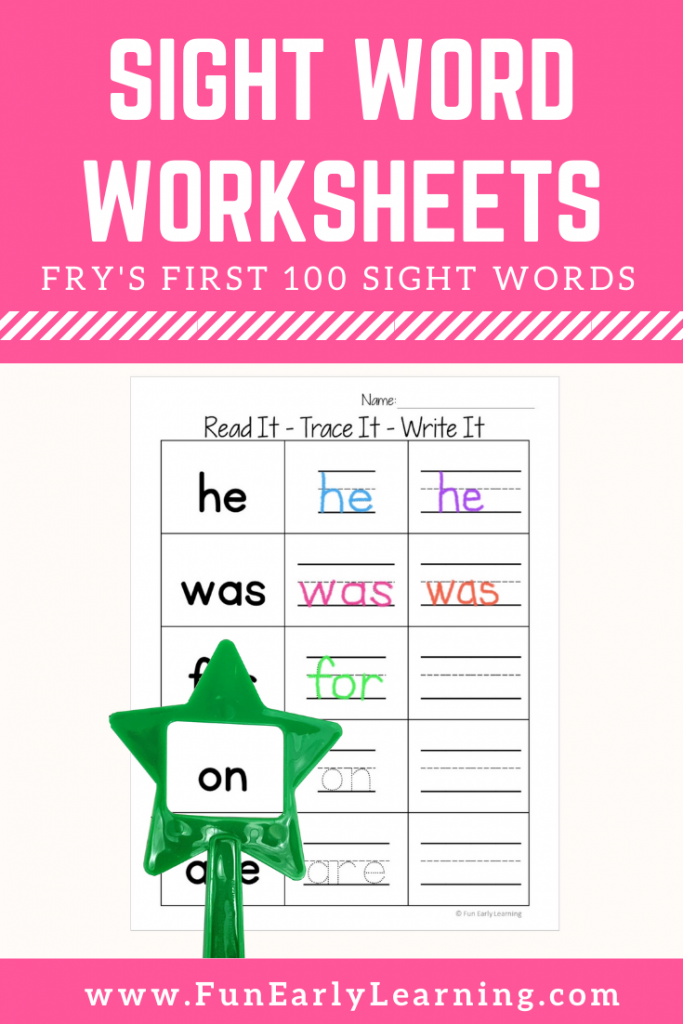 Read It – Trace It – Write It – Fry’s First 100 Sight Words – Fun Early ...