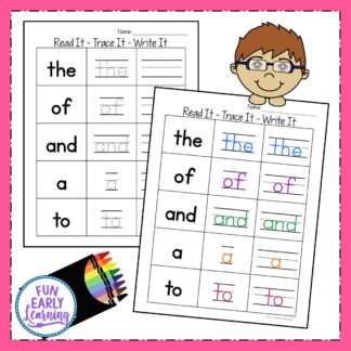 Read It – Trace It – Write It – Fry’s First 100 Sight Words – Fun Early ...