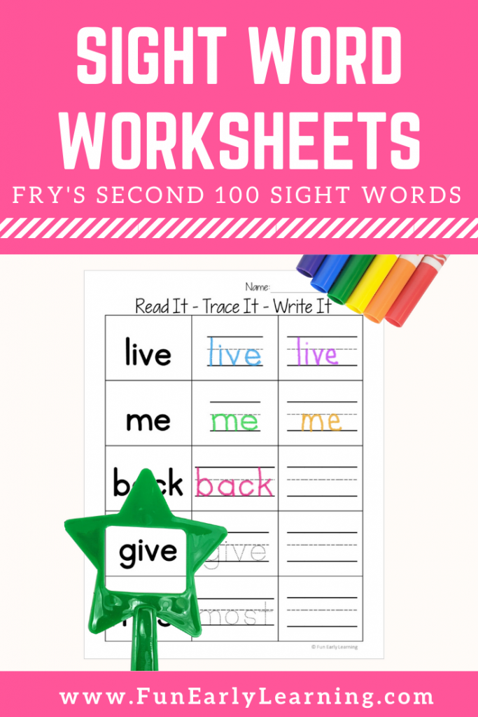 Read It – Trace It – Write It – Fry’s Second 100 Sight Words – Fun ...