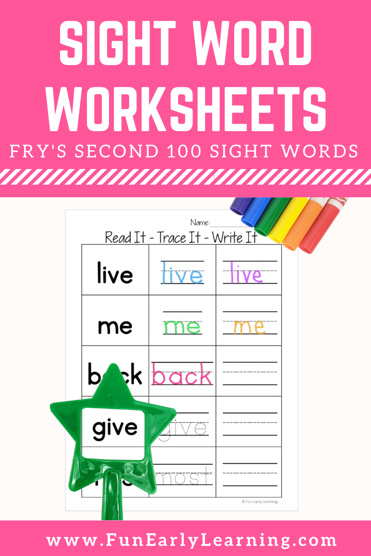 Read It – Trace It – Write It – Fry’s Second 100 Sight Words – Fun ...