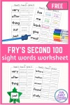 Read It – Trace It – Write It – Fry’s Second 100 Sight Words – Fun ...