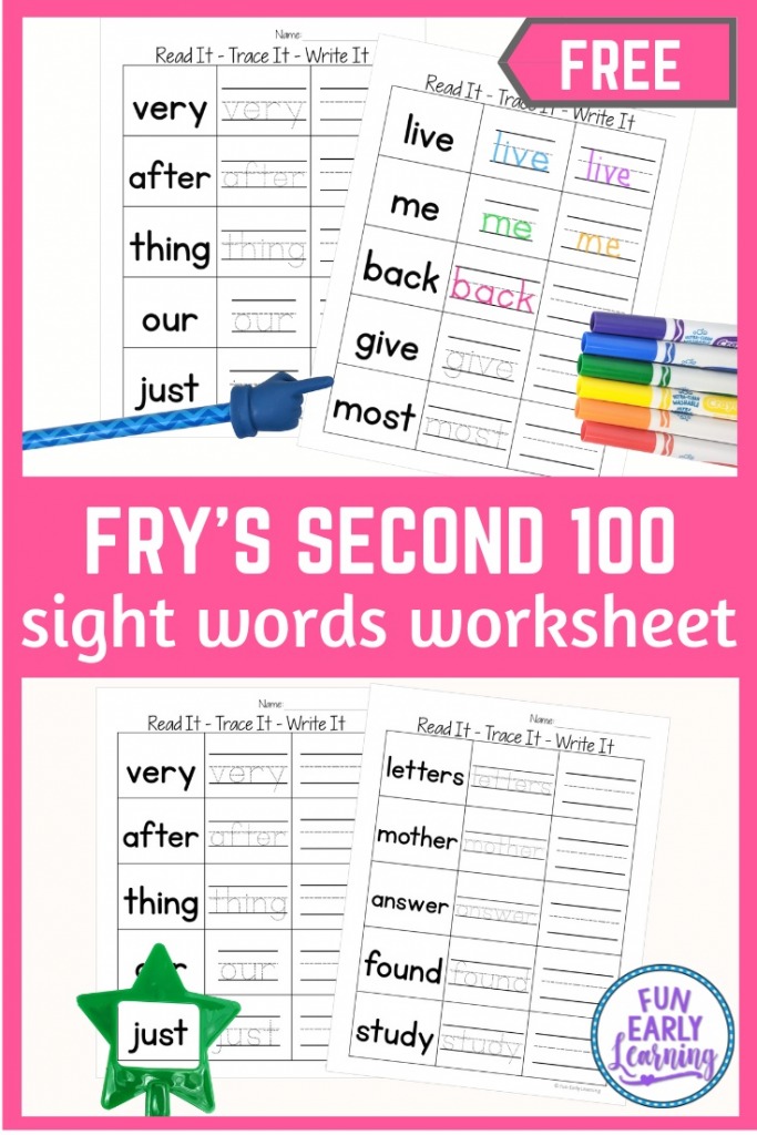 Read It – Trace It – Write It – Fry’s Second 100 Sight Words – Fun ...