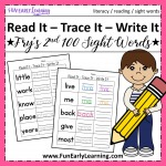 Read It – Trace It – Write It – Fry’s Second 100 Sight Words – Fun ...