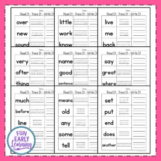 Read It – Trace It – Write It – Fry’s Second 100 Sight Words – Fun ...