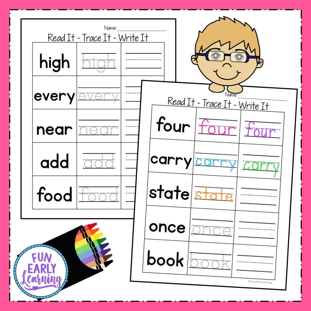 Read It – Trace It – Write It – Fry’s Third 100 Sight Words – Fun Early ...