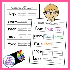 Read It – Trace It – Write It – Fry’s Third 100 Sight Words – Fun Early ...